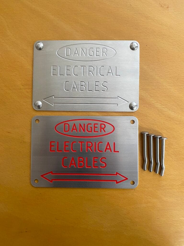 Stainless Electrical Cables Underground Markers - Danger, Electrical ...