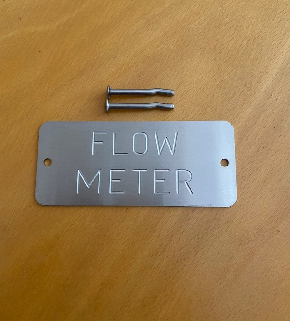 Flow Meter marking plate - Stainless Steel Engraved Label - Flow Meter ...