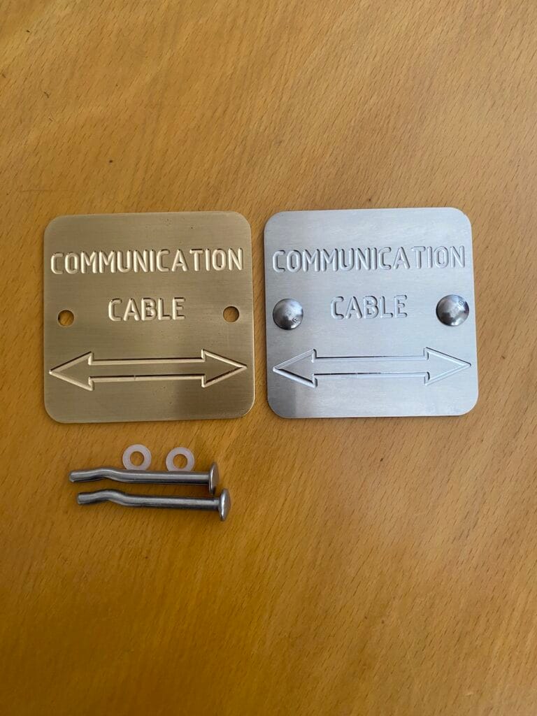 Brass Communicaton Cable with directional arrow marker plates - Brass ...