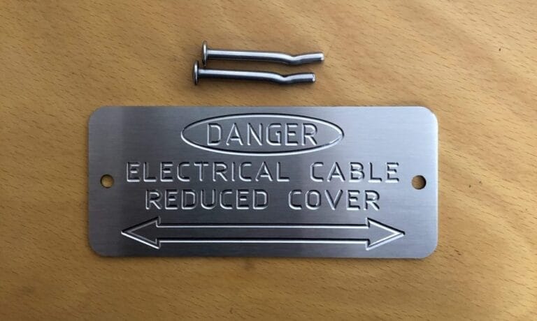 Electrical Cable Markers - Quality Stainless Steel Australian made plates.
